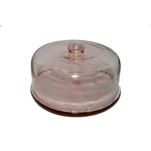 BIDK Home Recycled Glass Round Cake Display Serving Board with Dome Lid ...