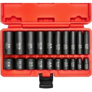 BENTISM 1/2" Drive 26PCS Impact Socket Set, 6-Point Sockets Metric 10 ...
