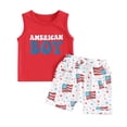 CAIVO Children Boys Patriotic Summer Outfit Sets Sleeveless Star Print ...