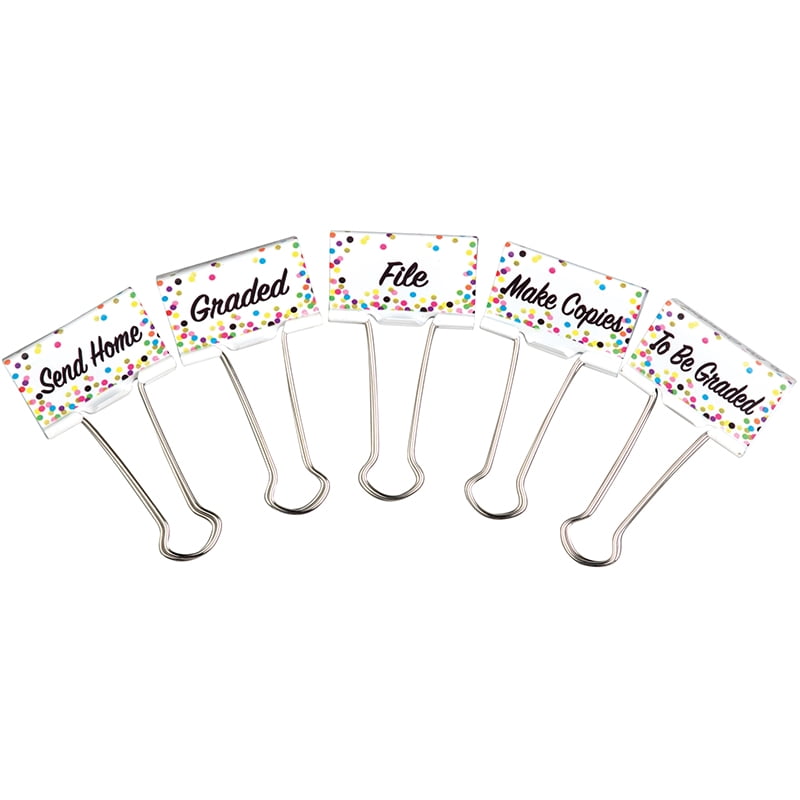 Confetti Binder Clips, Large, Classroom Management, Pack of 5 | Bundle ...