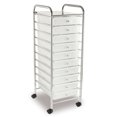 Simply Tidy Clear 10-Drawer Rolling Storage Carts - Chrome Frame with ...