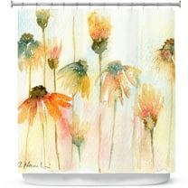 DiaNoche Designs Watercolor Floral Polyester Shower Curtain, 70" x 73 ...