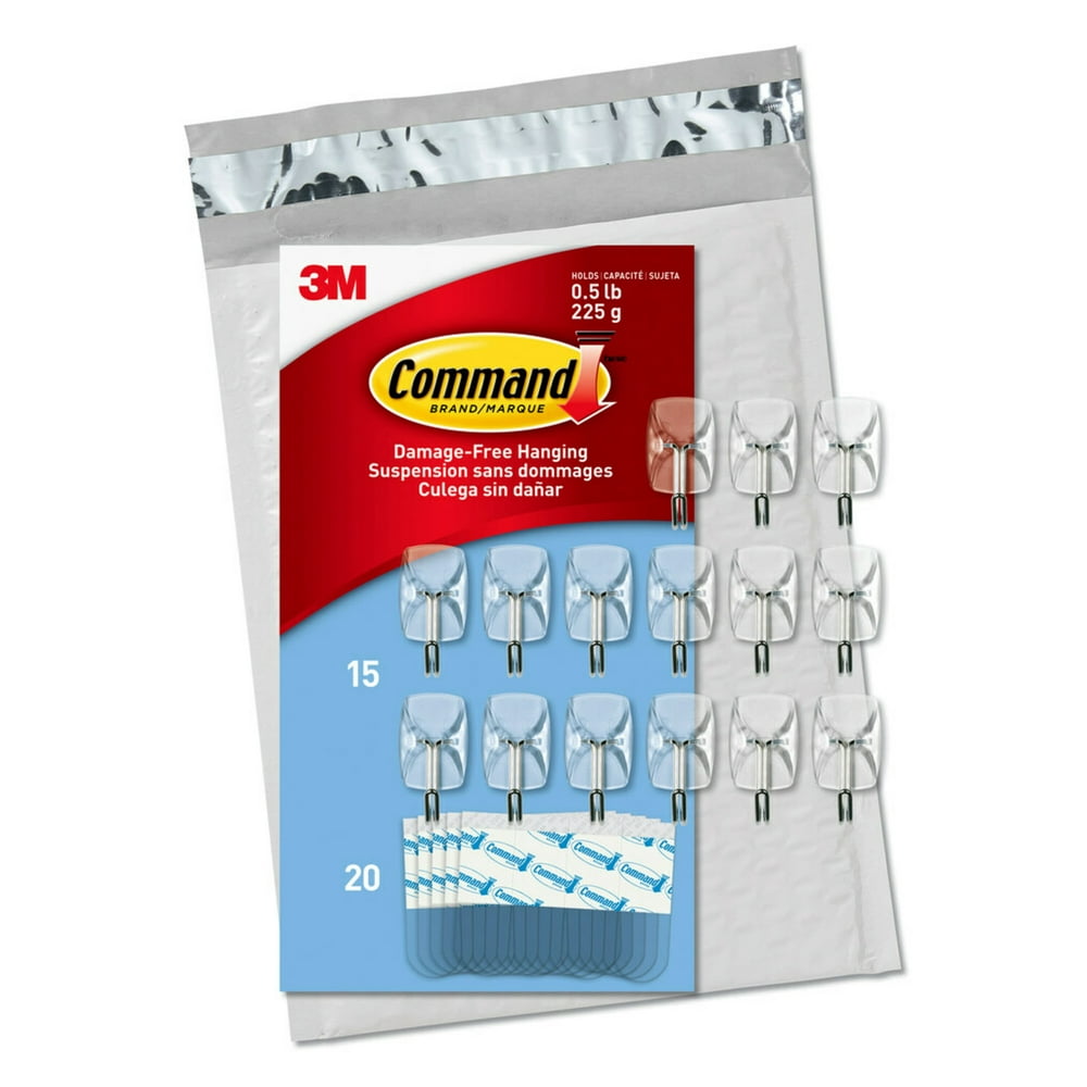 Command Clear Small Wire Hooks, 15 Hooks, 20 Strips/Pack - Walmart.com ... Command Clear Small Wire Hooks, 15 Hooks, 20 Strips/Pack - Walmart.com ...