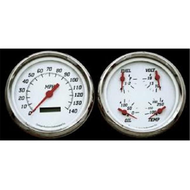 Omega Kustom Instruments OK-120255 In. Speedo and Quad Gauge Kool White ...