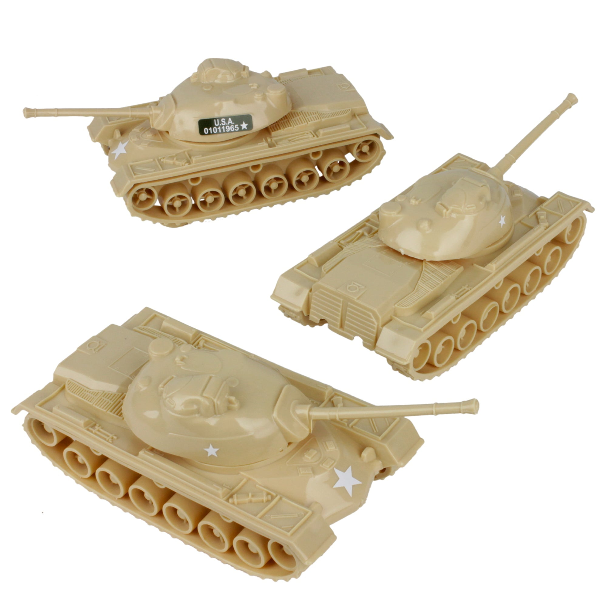TimMee Toy Tanks for Plastic Army Men - Tan WW2 3pc - Made in USA ...