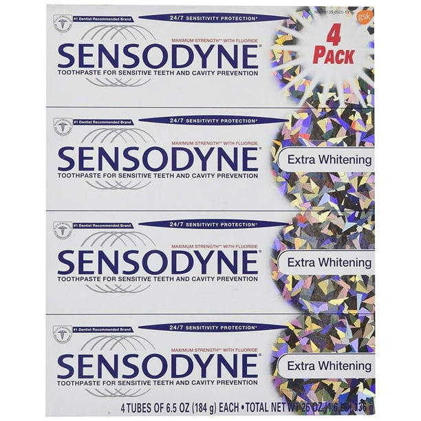 Sensodyne Maximum Strength & Extra Whitening (pack of 4) Net Wt 6.5 oz ...