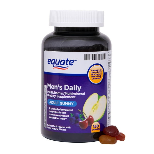 Equate Men's Multivitamin Gummies for Nutritional Support, Natural ...