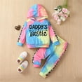 JAKANYQ Toddler Girls Set Letter Tie Dye Combination Hoodie 2PCS Autumn ...
