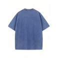 Blue Washed Cotton Distressed Oversized T-Shirt, He Called Me To Fish ...