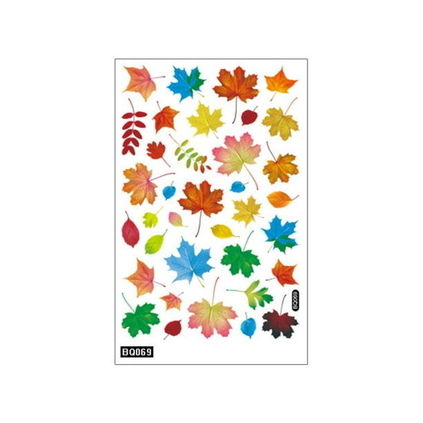 WREESH Turkey Sticker Pumpkin Maple Leaf Static Thanksgiving Decoration ...