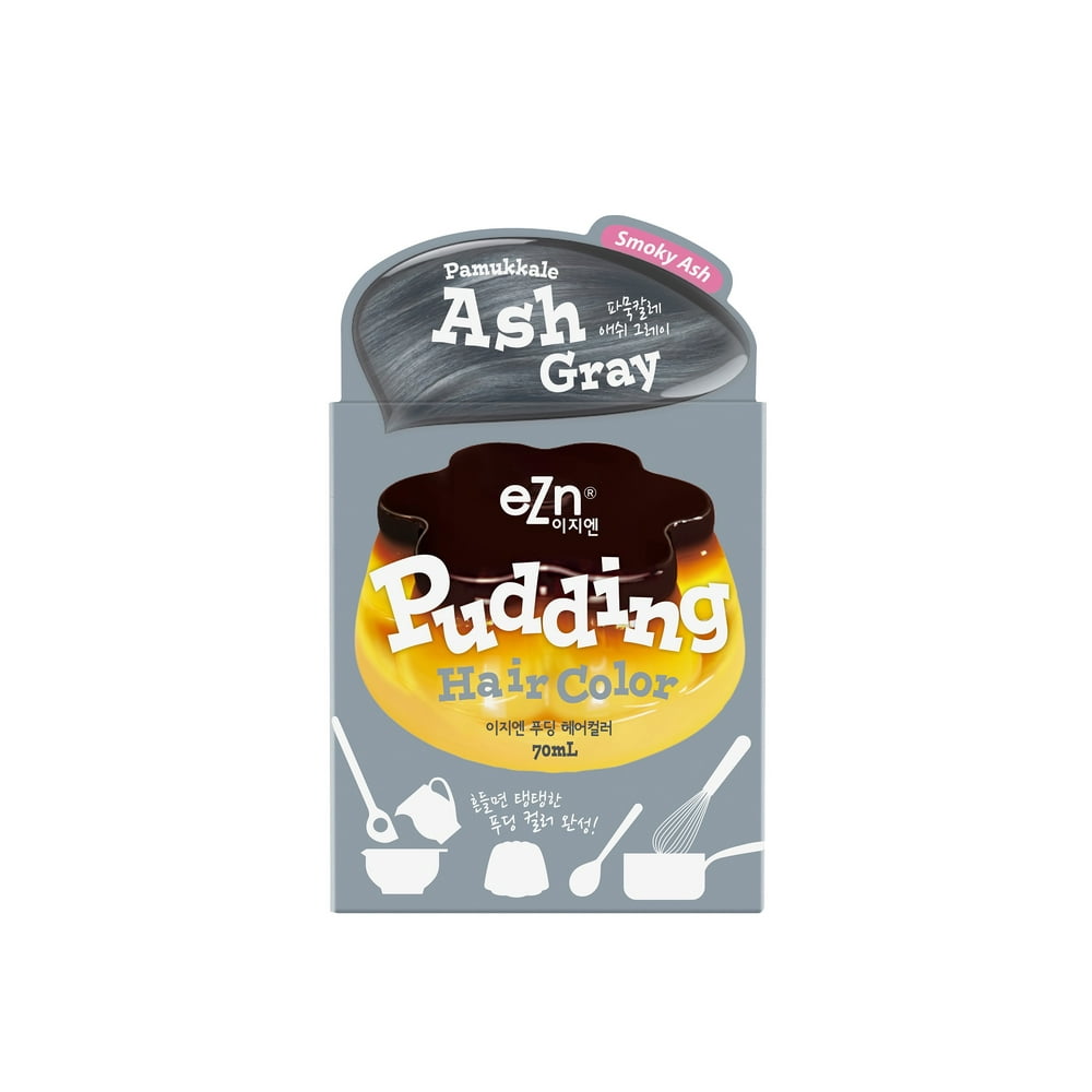 EZN Pudding Hair Ash Gray Color Cream, Ammonia Free Hair Dye, Made in ...