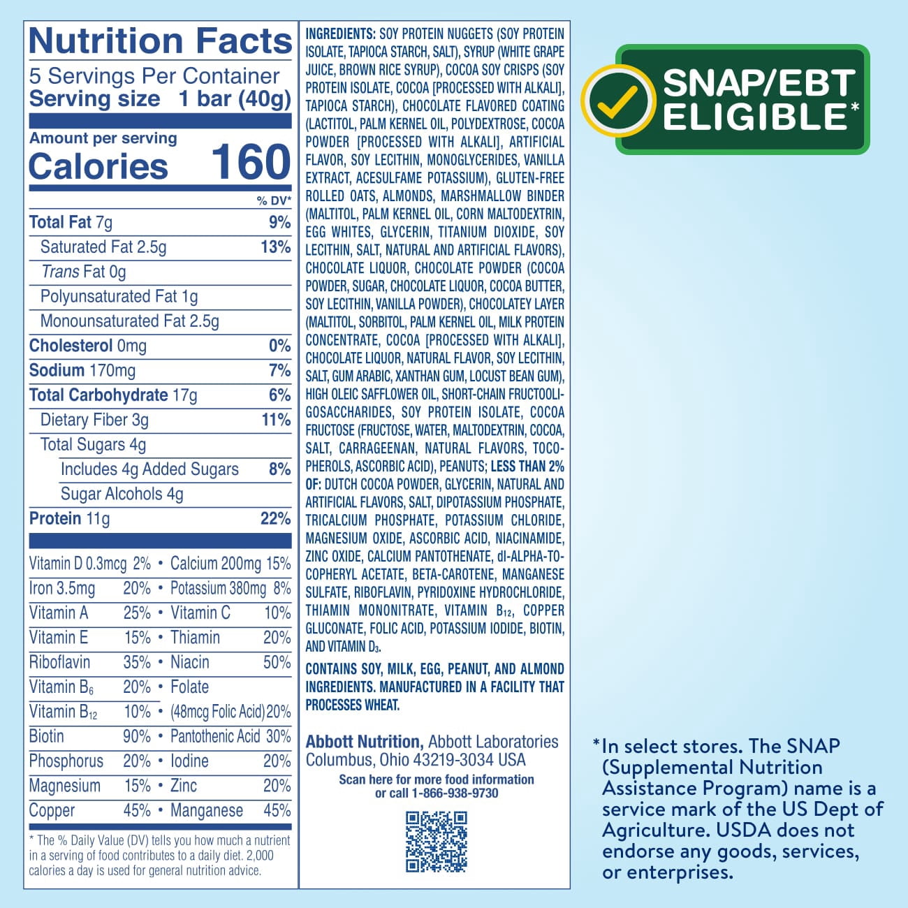 Glucerna Snack Bars, Dark Chocolate Almond, 5-Bar Pack, 20 Count