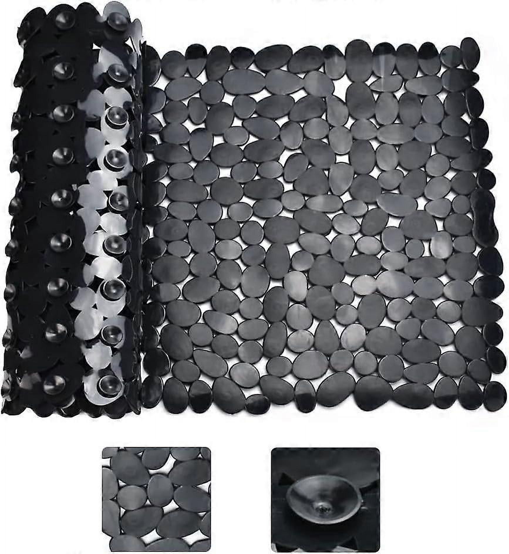 Tapis de Douche Antidérapant Noir Rectangle Tapis de Baignoire ...