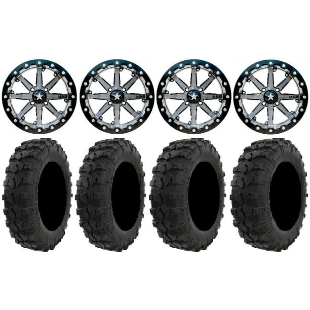 MSA Lok 14" UTV Wheels 29" Dual Threat Tires Kawasaki Mule Pro FXT ...