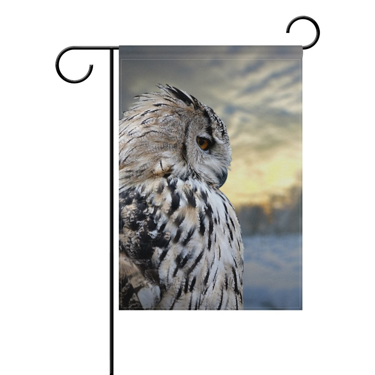 POPCreation Owl On Winter Forest Background Polyester Garden Flag ...