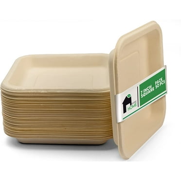 Stack Man Compostable Oval Paper Plates [10 Inch] - [50-Pack] Heavy ...