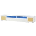UBesGoo Rattan Style TV Console Table for TVs Up to 90" High Gloss TV ...
