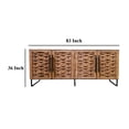 Osin Sideboard Buffet Cabinet, 4 Door, 83 Inch Antique Brown Pine Wood ...