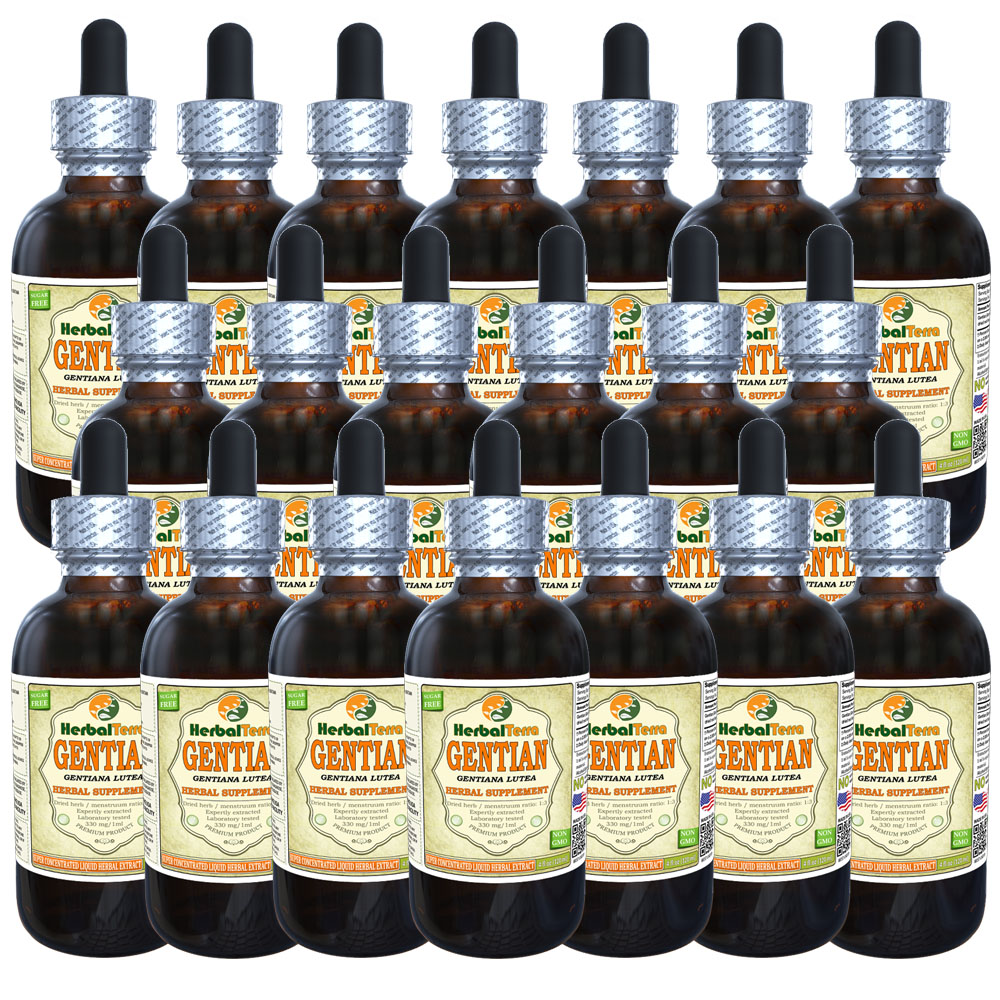 Gentian (Gentiana Lutea) Tincture, Organic Dried Root Liquid Extract ...