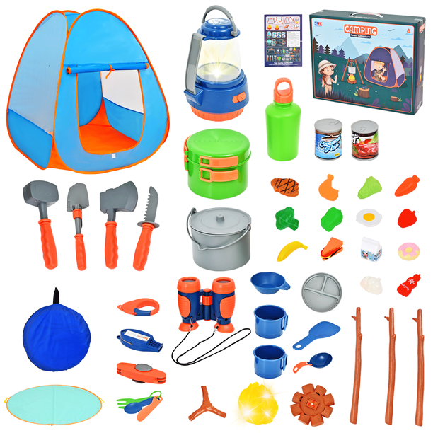 Kids Camping Set with Tent 45PCS - Camping Toy Set for Indoor/Outdoor ...