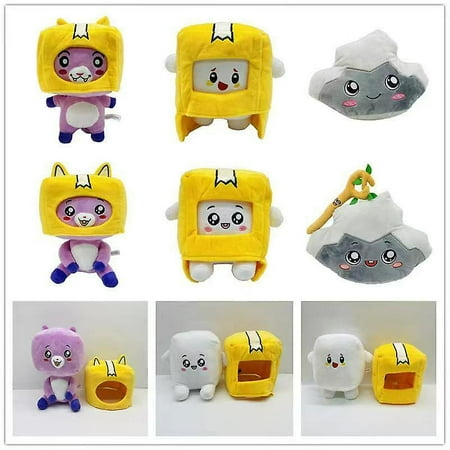 Lankybox Boxy + Foxy + Rocky Plush Soft Stuffed Toy Kid Game Figure ...