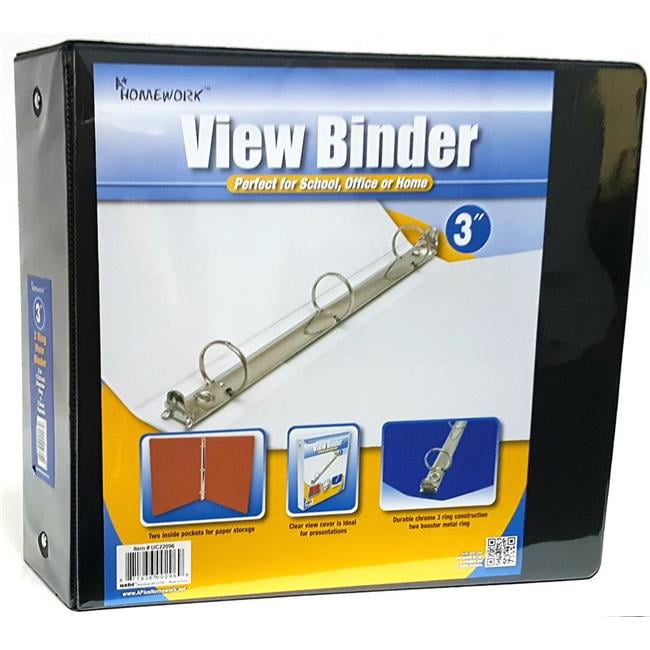 A Plus Homework 1989628 3 in. Clear View Binder with Two Inside Pocket ...