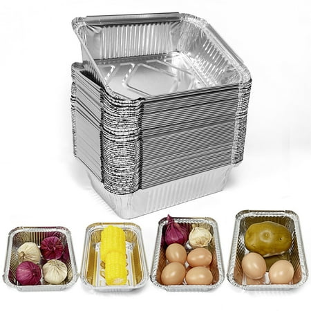 Tinfoil box barbecue rectangular tinfoil bowl with lid heating takeaway ...