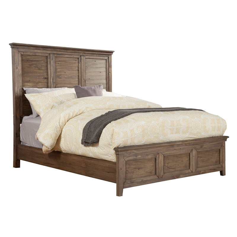 Origins by Alpine Remington Standard King Wood Bed in Aged Pine (Brown ...