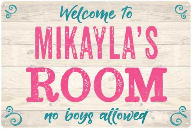 MIKAYLA'S Room Kids Bedroom Sign 8x12 Metal Sign 208120089392 - Walmart.com