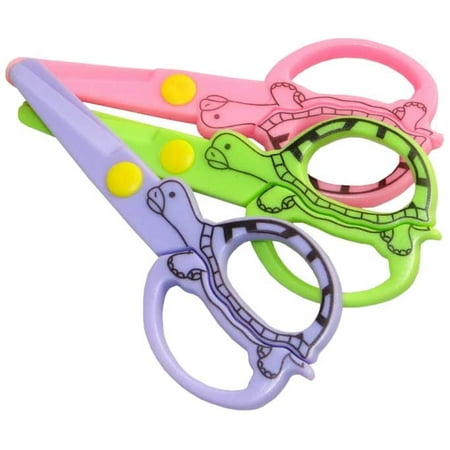 3Pcs Plastic Safety Scissors Plastic Blunt Tipped Kid and Toddler ...