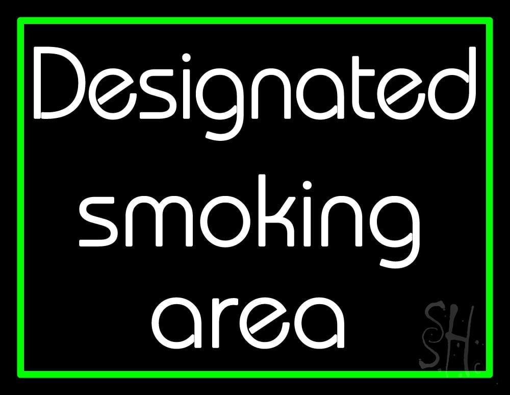 Designated Smoking Area Bar LED Neon Sign 15 x 19 - inches, Clear Edge ...