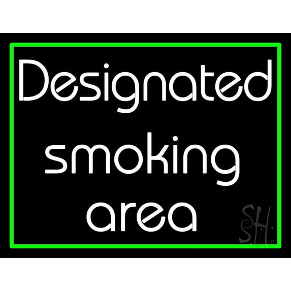 Designated Smoking Area Bar LED Neon Sign 15 x 19 - inches, Clear Edge ...