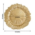 "Efavormart 6 Pack 13"" Round Gold Acrylic Reef Charger Plates Ruffled ...