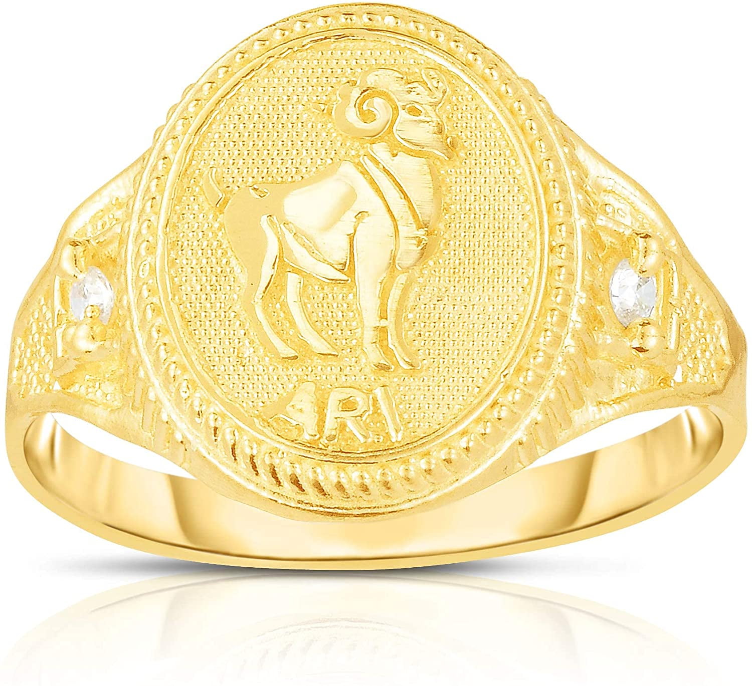 Floreo 10k Yellow Gold Astrology Horoscope Zodiac Sign Ring, Sizes 5-10 ...