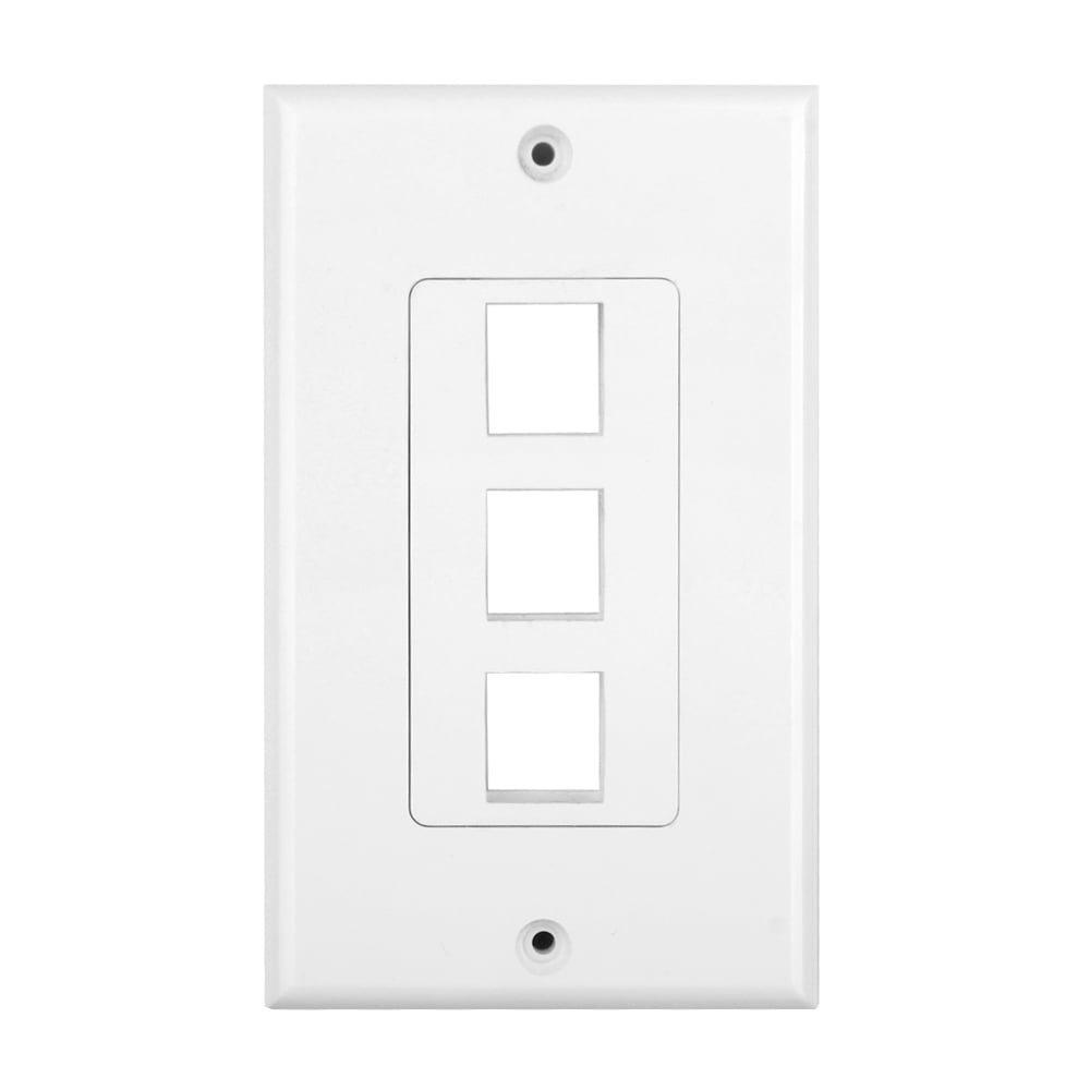Keystone Wall Plate - 3 Port Keystone Insert Jack Single Gang Wiring ...