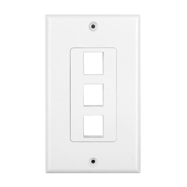 Keystone Wall Plate - 3 Port Keystone Insert Jack Single Gang Wiring ...
