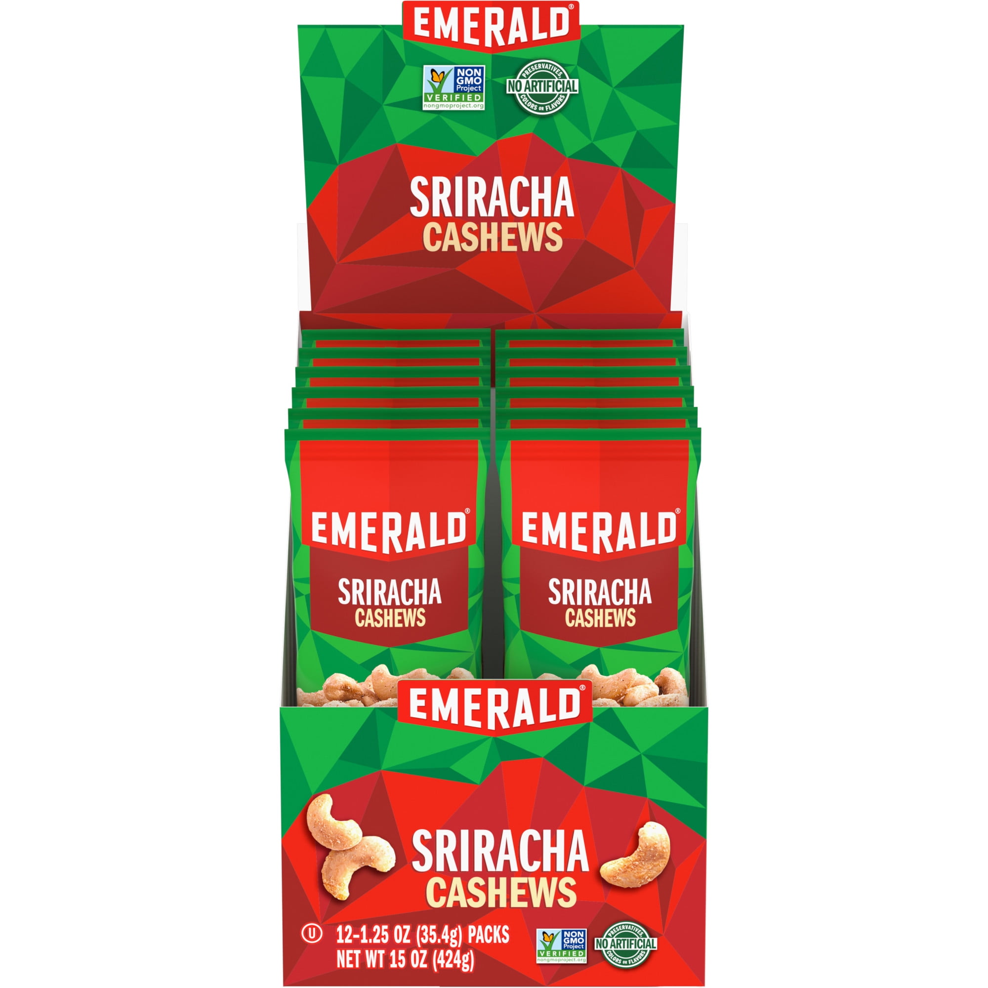 Emerald Nuts, Sriracha Cashews, 1.25 oz Bags 12 Ct - Walmart.com