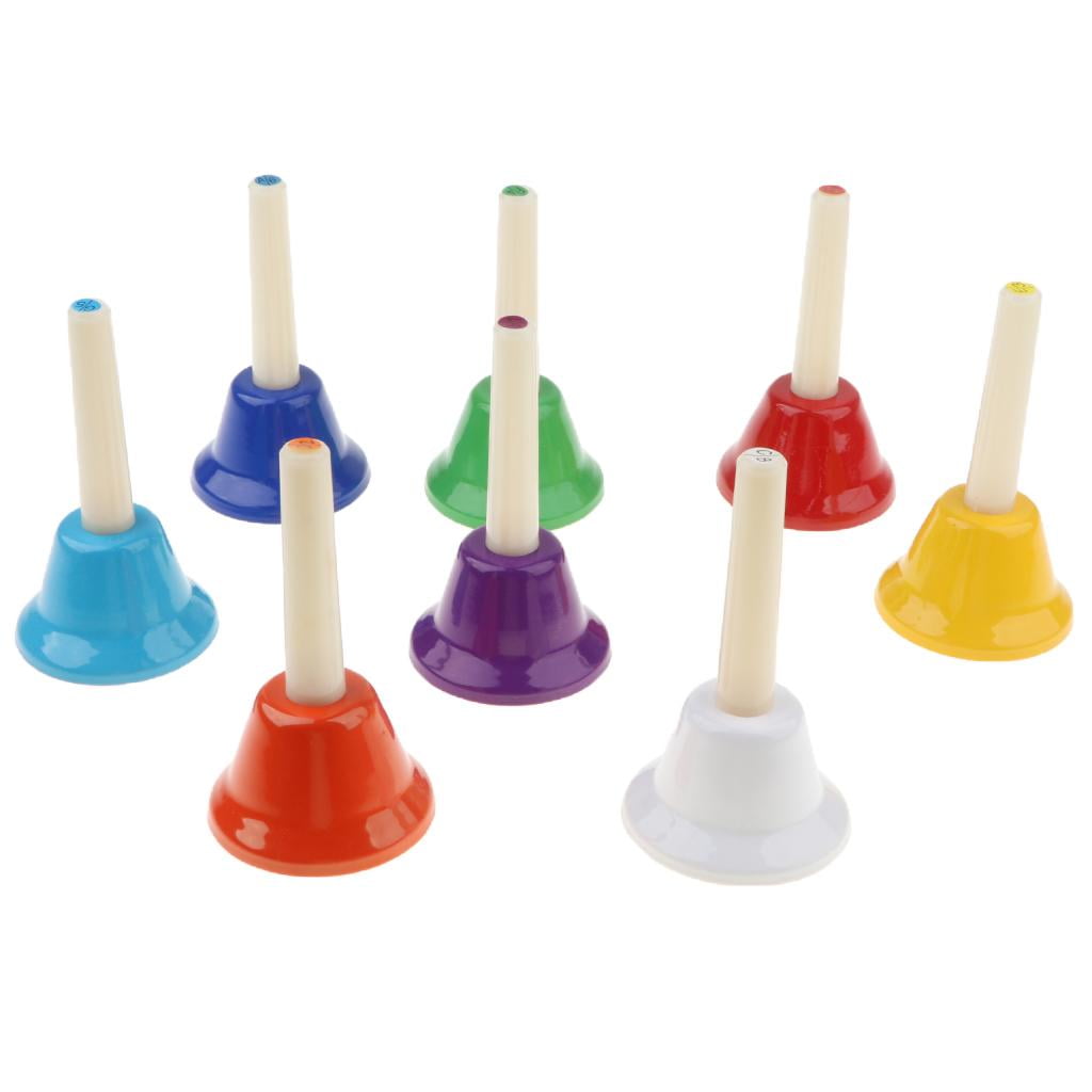 8 Note Diatonic Multi-Color Metal Hand Bells Kids Preschool ...