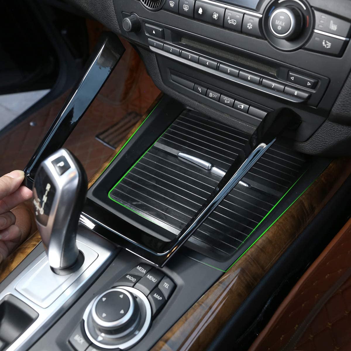 TINKI ABS Plastic Car Center Console Cup Holder Frame Sticker Trim for ...