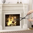 26" Heavy Duty Fire Pit Tongs, Wrought Iron Firewood Grabber for Thick ...