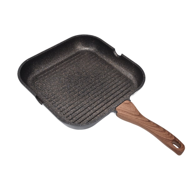 Steak Pan, Heat Resistant Handle Uniform Heat Dissipation Grill Pans ...