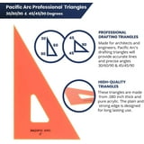 Pacific Arc Professional Fluorescent Triangle - 8", 45-90 Degree ...