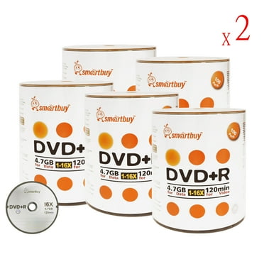 1800 Pack Smartbuy 16X DVD-R 4.7GB 120Min White Inkjet Hub Printable ...