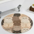 Cute Cat Pattern Repeat Round Rugs Non-slip Area Rug for Living Room ...