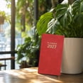 2027 Daily Planner Portable Notebook Red 6.8x3.7 Inches Lined Journal ...