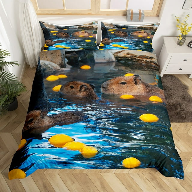 Capybara Bedding Gifts for Kids Teens Adults,Funny Capybaras Duvet ...