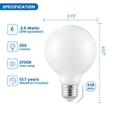 Great Value G25 LED Light Bulb, 2.5-Watt (25W Equivalent) Soft White ...