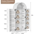 65'' Pantry Cabinet Freestanding Kitchen Storage with Arched Top, 3 ...