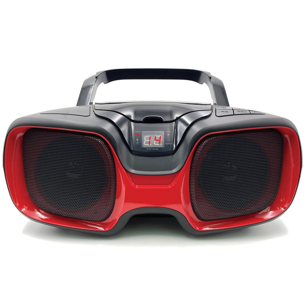 Sylvania Bluetooth CD/Radio Boombox, Red, SRCD1037BT - Walmart.com ...