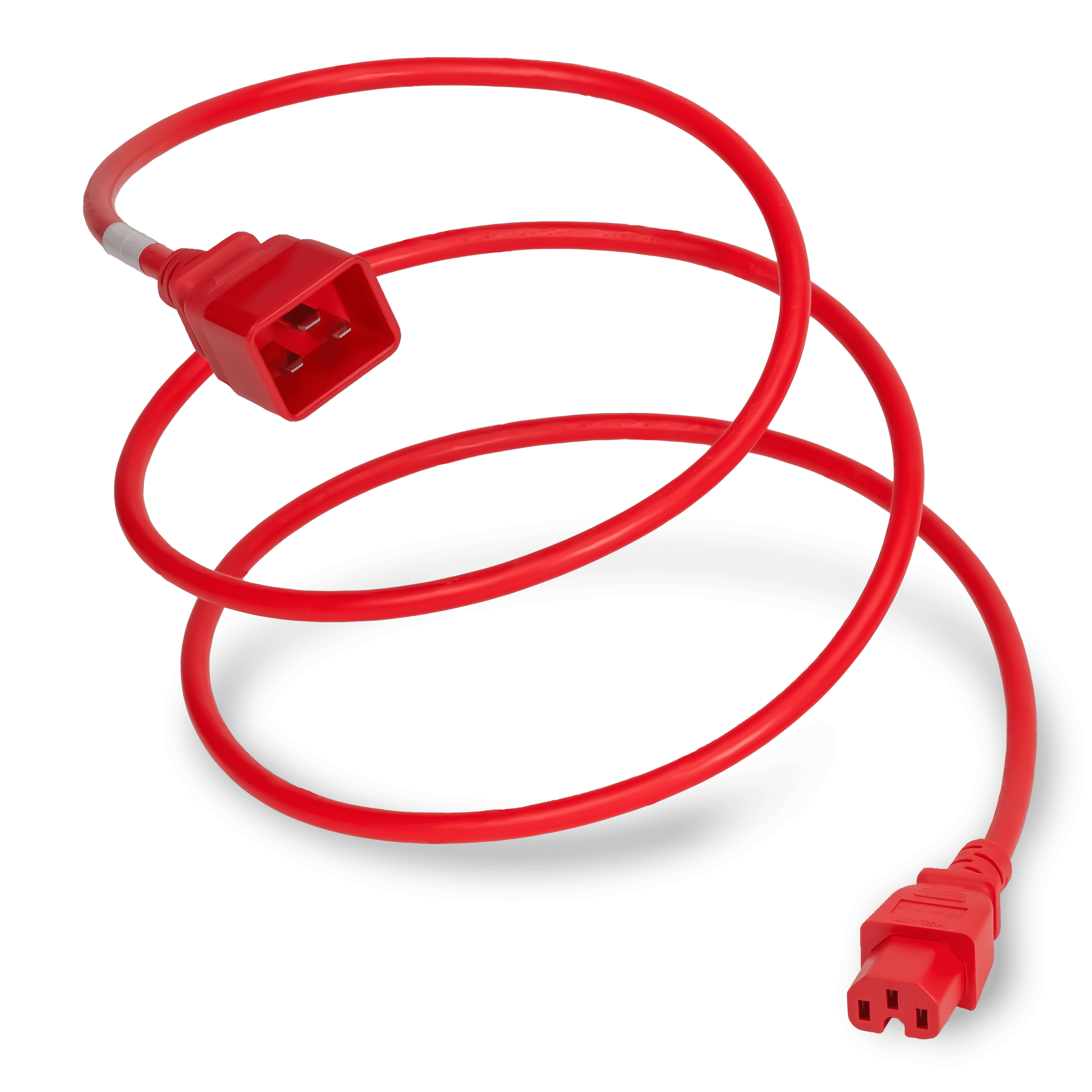 World Cord Sets 10 Foot IEC 60320 C20 to C15 High Temperature Equipment 15 Amp Power Cable (Red ...